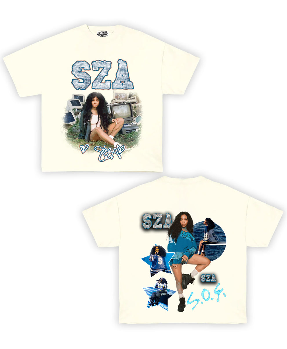 SZA Tribute Vintage Shirt #2: Front/Back (White) – The Retro Collection